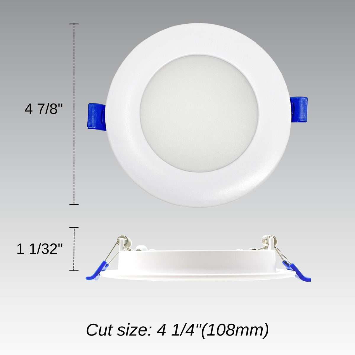 4Inch Round LED Recessed Light, 9W, 780Lm, 5 color selectable(2700k/30 ...